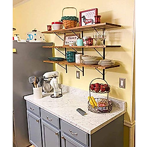 LuckIn 8-Pack Heavy Duty Shelf Bracket, 18 Inch Wall Shelf Brackets with 90 Degree Triangle, 250 LBS Max Load, Mounting Hardware Included, Black