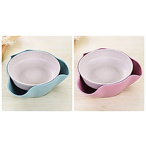 JOONOR 2 Pack Double Dish Bowl and Snack Serving Bowl for Peanuts Pistachios Cherries Edamame Fruits Candy, Green/White and Red/White