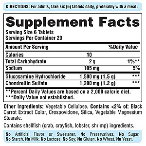 Puritans Pride Glucosamine Chondroitin Mini Tabs Tablets, 120 Count