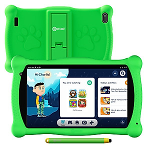 Contixo Kids Tablet, V10 7 Inch Tablet for Kids and Smart Watch Bundle, 2GB 32 GB Toddler Tablet with Bluetooth, with Smart Watch/Touch Screen, Camera, Video and Audio Recording, MP3 Player-Green