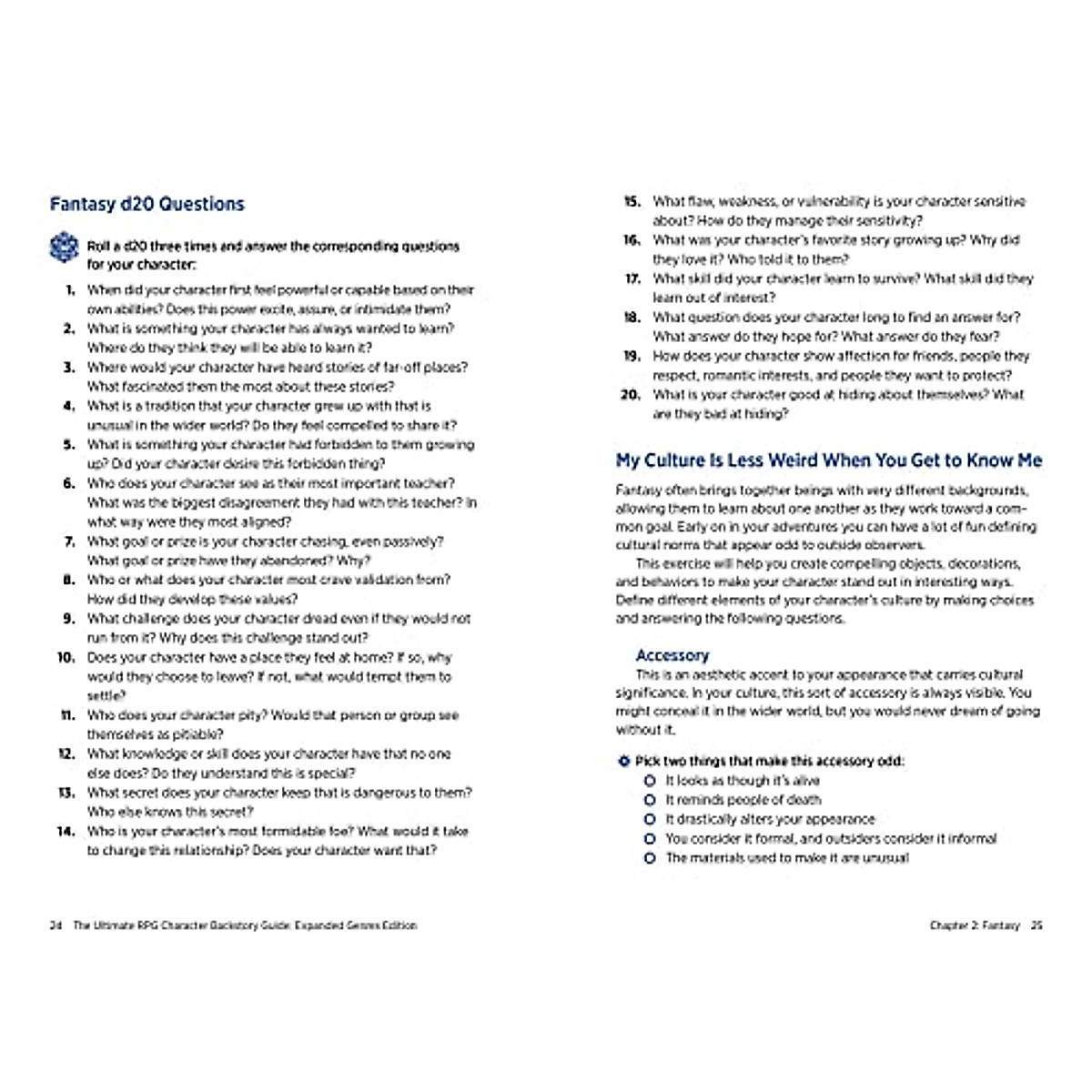 The Ultimate RPG Character Backstory Guide: Expanded Genres Edition: Prompts and Activities to Create Compelling Characters for Horror, Sci-Fi, X-Punk, and More (Ultimate Role Playing Game Series)