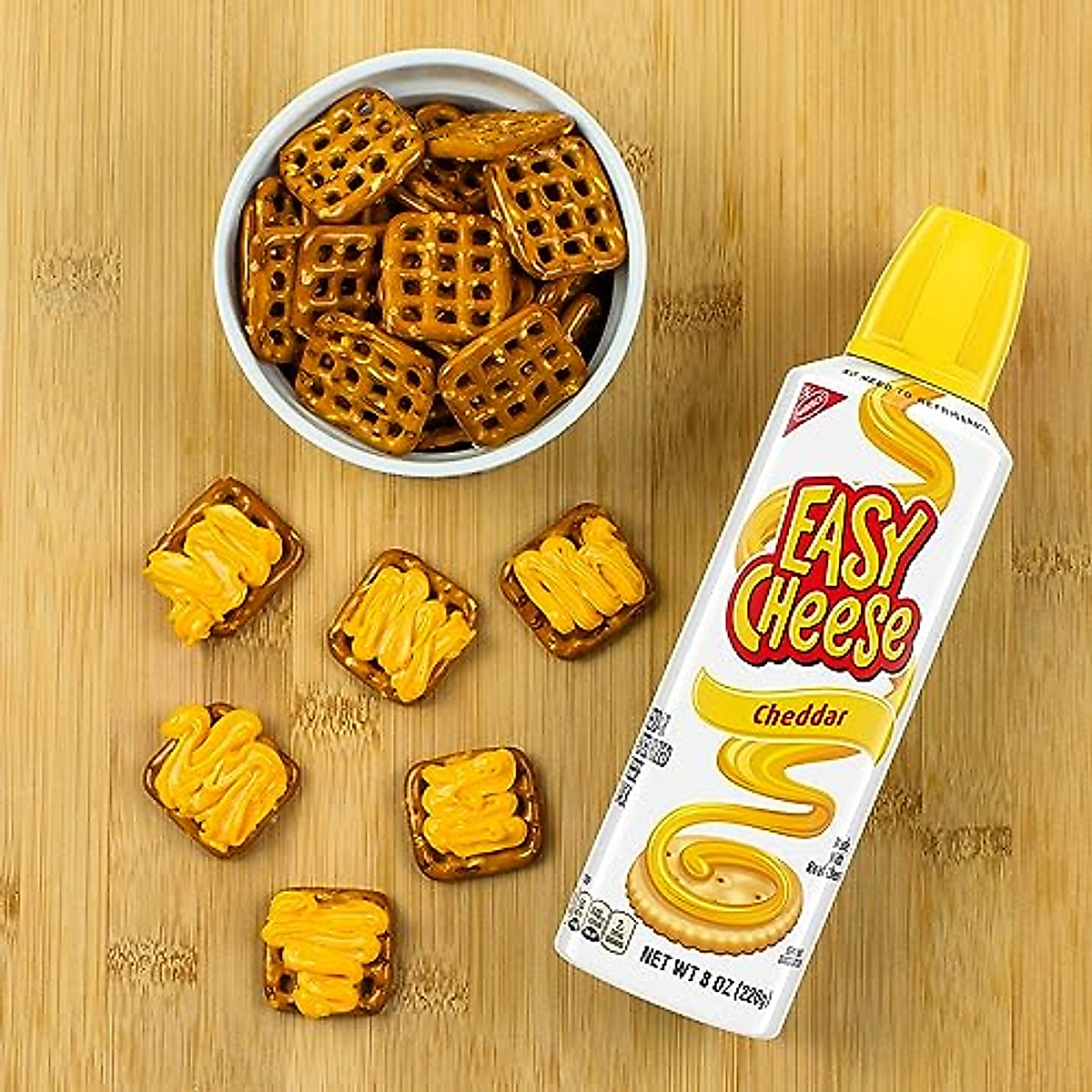 Easy Cheese Cheddar Cheese Snack, 12 - 8 oz Cans