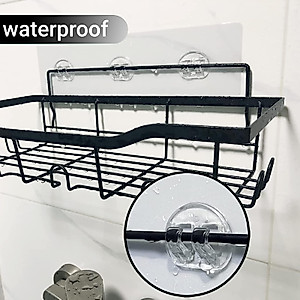 Wmoisnuos 2PC Shower Caddy Adhesive Replacement, Strong Sticker Hooks for Shower Caddy Bathroom Rack Shelf Soap Dish Basket Wall Hanging, No Drilling Bath Kitchen Organizer Accessories