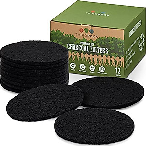 Third Rock - 1.3 Gallon Traditional Kitchen Compost Bin - White - with 3 Years Supply of Charcoal Filter Replacements