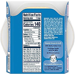 Gerber Breakfast Buddies Toddler Cereal, Oatmeal & Barley Bananas & Cream Cereal, Non-GMO Whole Grain Oats, Yogurt & Real Fruit, For Toddlers, 4.5 OZ (Pack of 4)