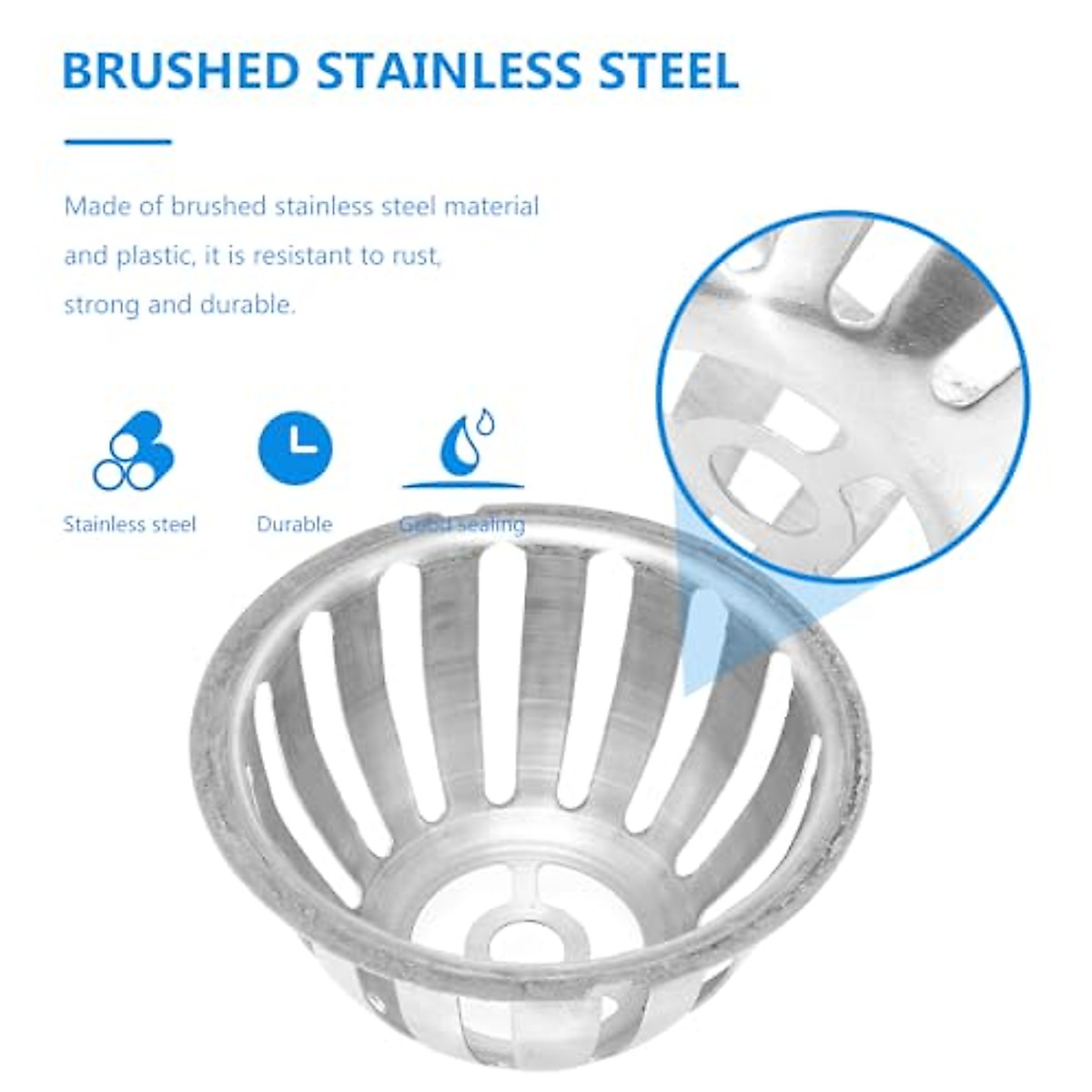 Homoyoyo Roof Drain Dome Drain Stopper Metal Easel Display Stand Basin Filter Basket Sink Strainer Replacement Bath Tub Filter Sink Filter Sink Strainers Floor Drain Plunger Stainless Steel