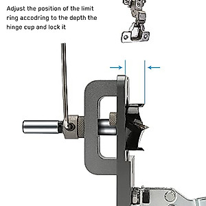 KKUYT 35mm Concealed Hinge Jig, Accurate Locking Hinge Drilling Jig Hole Guide Hole Puncher Locator Woodworking Tool for Door Cabinets Hinges Mounting