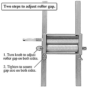 Malt Crusher Adjustable Barley Grinder 2 Roller Grain Mill Stainless Steel Adjustable Barley Grinder with Cleaning Brush and Large Capacity Hopper for Beer Brewing by LUCKEG