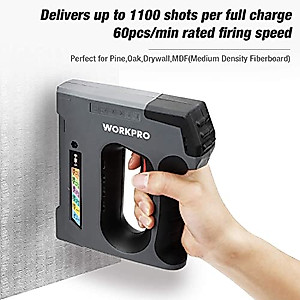 WORKPRO 6 in 1 Cordless Staple Gun, 3.6V Rechargeable Electric Stapler, Charger Included, Staples Excluded