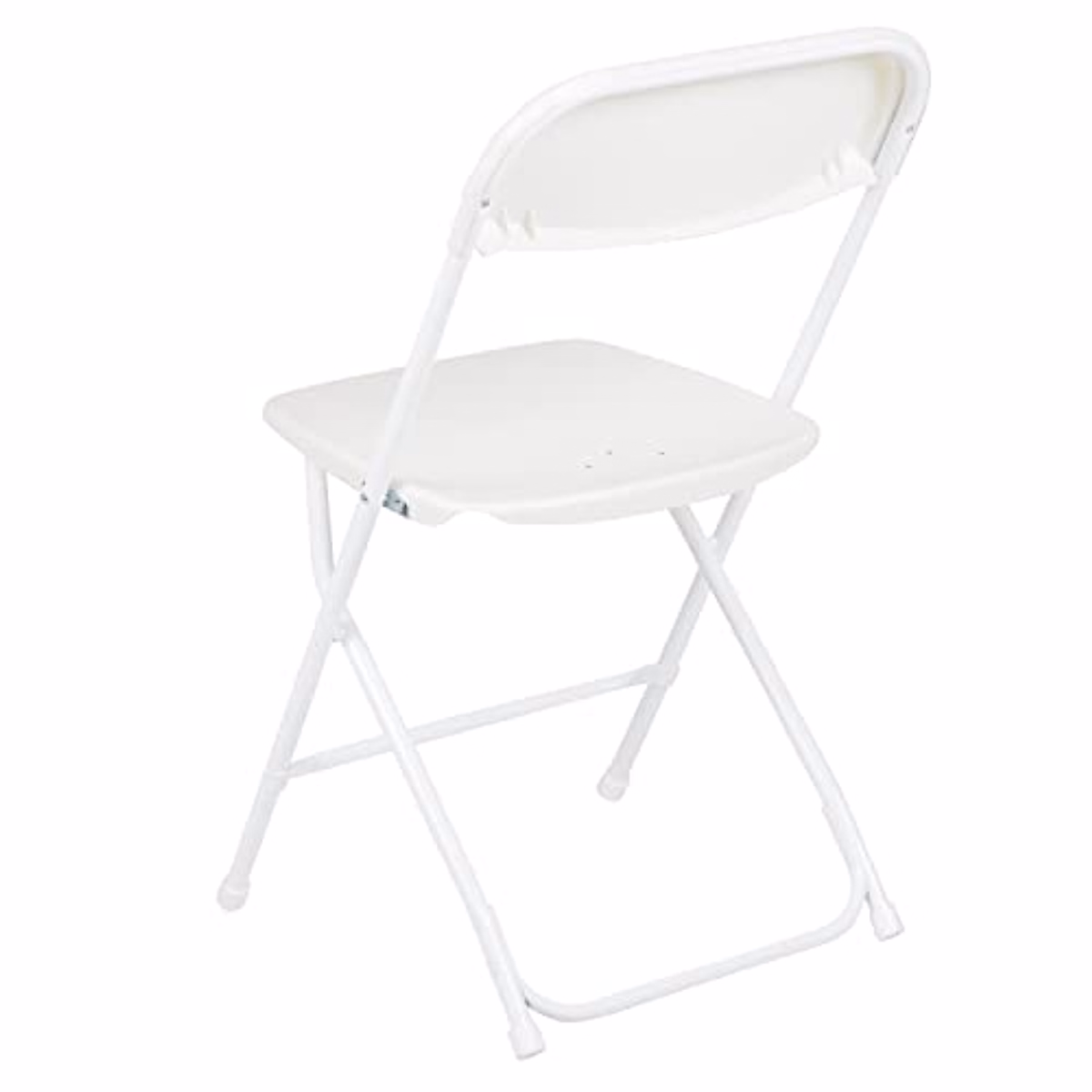 EMMA + OLIVER Set of 2 Plastic Folding Chairs - 650 LB Weight Capacity Lightweight Stackable Folding Chair in White