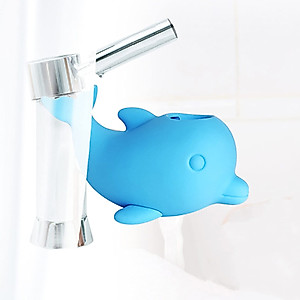 ALIBEBE Dolphin Bath Spout Cover Faucet Cover for Bathtub Baby Kids Soft Silicone Blue