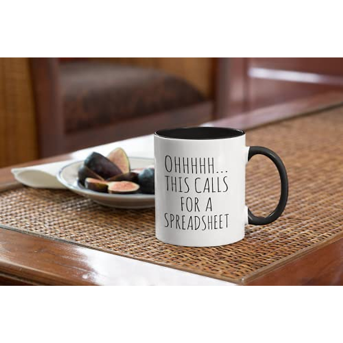 Ohhhhh This Calls For A Spreadsheet Coffee Mug - Unique Gift Mugs For Boss, CPA, Accountant And More, Mugs Are White With Colored Inside And Handle, Surely To Be Loved By All. (Two Tone Black, 11oz)