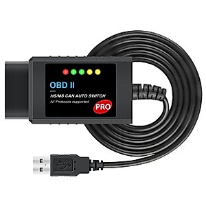 FScan OBD2 Adapter USB ELM327 Scanner Compatible with Ford F150 F250, Automatic (MS/HS) CAN Switching OBDII Diagnostic Scan Tool for Ford Lincoln Mazda Mercury