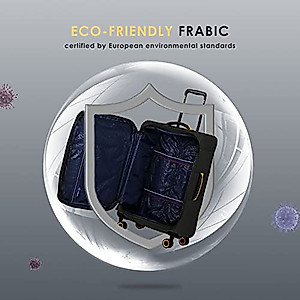 Verage Cambridge Lightweight 2 Piece Luggage Sets,Softside Expandable Spinner Wheel Suitcase,Black,2-Piece Set(20/24)