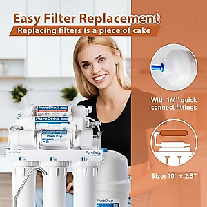 Puredrop PDR-FA15 Alkaline Water Filter Cartridge Replacement for Reverse Osmosis Systems, pH Balance and Minerals Restoration