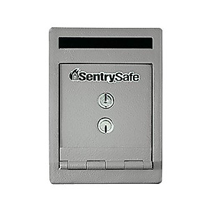 SentrySafe Depository Safe with Dual Key Lock, Steel Drop Slot Safe for Offices and Businesses, Stores Cash, Money, 0.23 Cubic Feet, 8.5 x 6 x 12.3 Inches, UC-025K