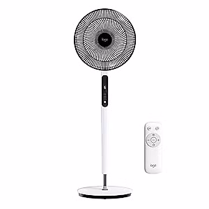 Lago 14-Inch Diameter 9-Speed Oscillating Floor Pedestal Fan with Electric Remote Control - 9 Wind Speeds, Tilt-Back Fan Head, Adjustable Oscillation, Quiet Cooling Fan