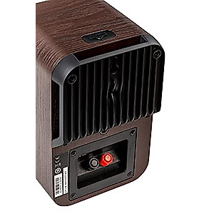 Polk Signature Elite ES10 Surround Loudspeaker - Hi-Res Audio Certified, Dolby Atmos & DTS:X Compatible, 1" Tweeter & 4" Woofer, Power Port Technology for Effortless Bass (Pair, Contemporary Walnut)