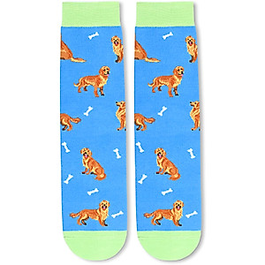 sockfun Funny Golden Retriever Gifts for Women Men, Novelty Golden Retriever Socks Silly Crazy Fun Socks