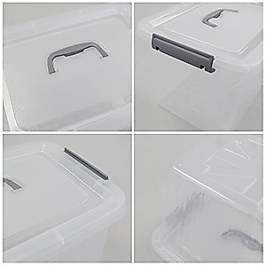 Ggbin 12 Quart & 6 Quart Latch Storage Box Bin with Handle, 2 Packs, Clear