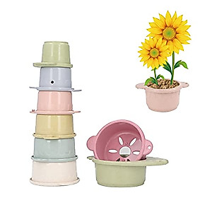 KUIDAMOS Stacking Cups, Early Educational Baby Building Cups Toys for Daily Playing