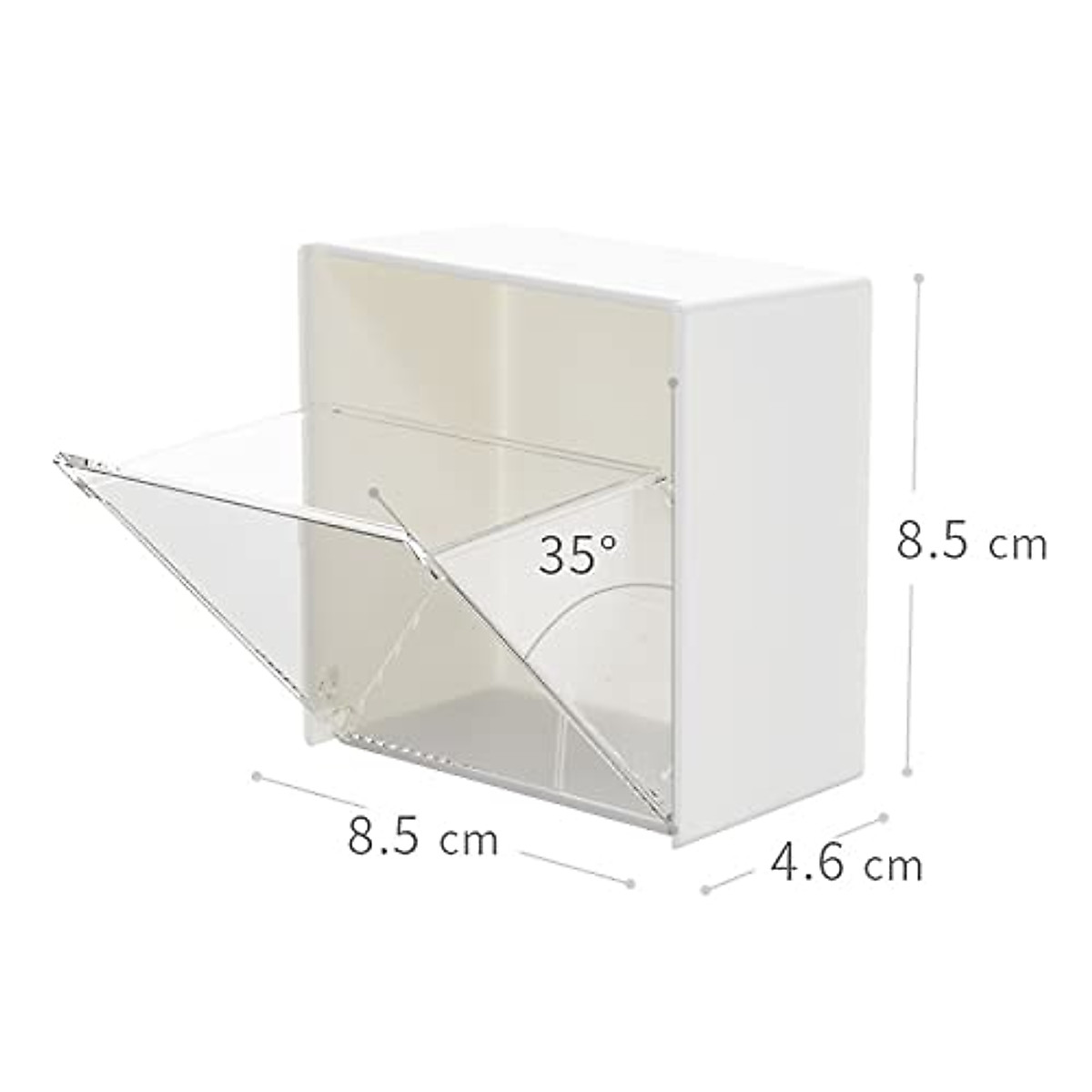 VALINK Holder Dispenser for Cotton Ball, Wall-mounted Flip-top Organizer Multifunctional No Drilling Cotton Buds & Make Up Pad Dispenser for Home & Office (1PC/3PCs)