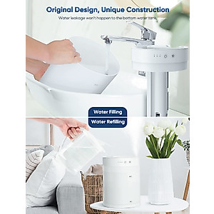 Xburan Cool Mist Humidifiers for Bedroom, 3.5L Top-Fill Air Humidifier & Essential Oil Diffuser with Ambient Light, 3 Mist Levels, Quiet Operation, 32-Hour Duration, Humidifiers for Large Room Baby Plants,White