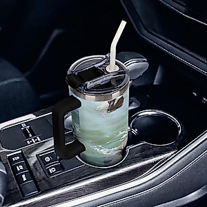 YTLKGFP 40 Oz Large Capacity Car Cup Cute Hippos Tumbler with Handle (Black) Straw Lid Insulated Stainless Steel Water Bottle Travel Mug Leak-proof Car Cup Keeps Cold Or Hot