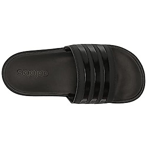 adidas Women's Adilette Platform Slide Sandal, Black/Black/Black, 7