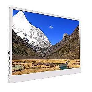 AMONIDA Type C External Display, Rich Details Plug and Play 17.3 Inch Dual Speakers Portable Monitor for PC (White)