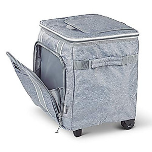 Igloo 40 Can Large Portable Insulated Soft Cooler with Rolling Wheels, Gray