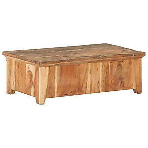 QJBSAVVA Coffee Table 35.4"x19.7"x12.2" Solid Reclaimed Wood,Entrance Table Tray Tables Center Table Low Table Suitable for Meeting Rooms, Reception Rooms, Offices