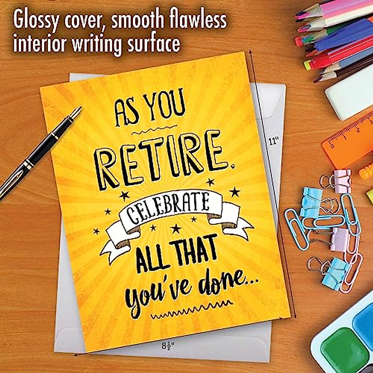 NobleWorks - As You Retire - Business, Teacher, Coworker Humor Retirement Card with Envelope (Big 8.5 x 11 Inch) J6875RTG