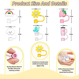 ZIZAISM Straw Cover for Yeti Straw Topper, Straw Cover Cap for Yeti Cup, Silicone Straw Covers Cap for Tumblers Accessories, Reusable, BPA Free, Dishwasher safe - 6Pcs