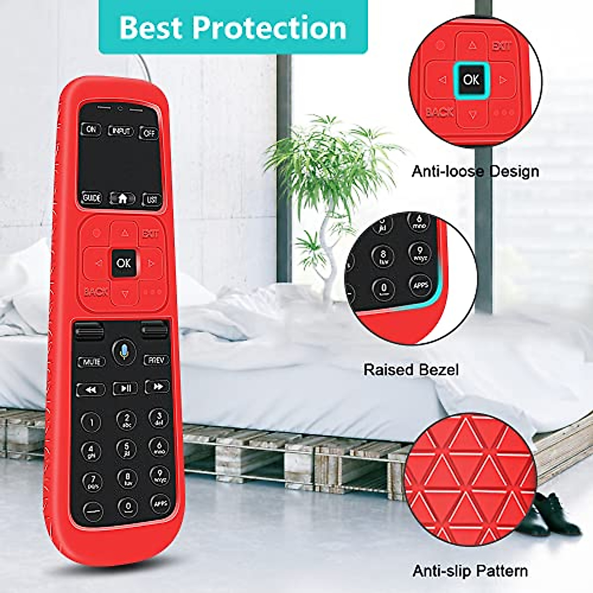 Protective Case Covers for AT&T TV Now DirecTV Receiver Remote Control Voice Remote Control C71KW,for AT&T TV Now DirecTV Remote Battery Back Shockproof Silicone Cover Holder Skin Protector-Red