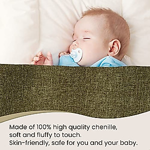 Vhorate Throw Blanket for Couch Sofa Bed Chair, 50in x 60in Soft Cozy Chenille Living Room Blanket with Tassel, Comfy All Seasons Suitable for Women Men and Kids