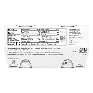 Siggi's Vanilla Non Fat Yogurt 4 Pack, 21.2 OZ