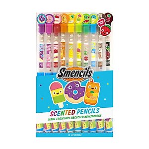 Smencils - Scented Graphite HB #2 Pencils made from Recycled Newspapers, 10 Count, Gifts for Kids, School Supplies