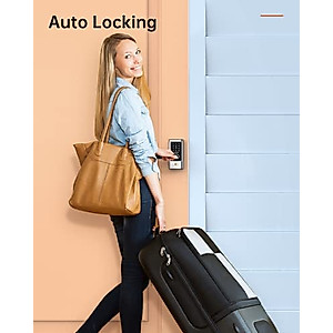 Keyless Entry Door Lock, Zomnua Fingerprint Lever Lock Keypad Door Lock with Handle, Deadbolt Alternative Front Door Lock Biometric Passcode Code Door Lock with IC Card for Home Hotel Office (Silver)