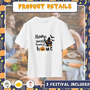 Colarr 60 Pcs Fall Iron on Transfer Shirts Halloween Thanksgiving Heat Transfer Vinyl Patches Stickers Christmas Iron on Decals Iron on Appliques for Clothing Hat Backpack DIY Craft Supply