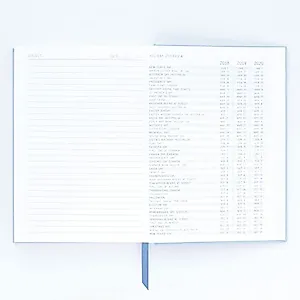 Designworks Ink Vintage Sass A5 Hardcover Notebook Journal, Design: Embrace The Day, Colour: Blue, 14.6cm x 21.6cm, JB86-1093EU. 240 Lined Pages. Soy Based Ink.