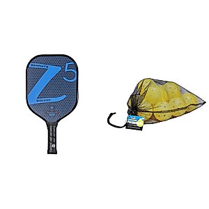 ONIX Graphite Z5 Pickleball Paddle & Tourna Strike Outdoor Pickleballs (12 Pack) - USAPA Approved, optic yellow (PIKL-12-OY-O)