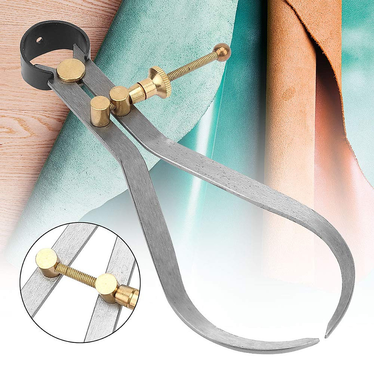 Outside Spring Caliper, Boomerang Leg External Caliper Divider Set with Copper Fitting, Spring Caliper for Woodworking Turning Lathe Projects(190mm / 7.5in)