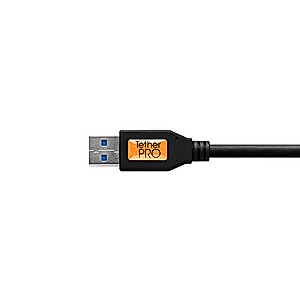 Tether Tools TetherPro USB 3.0 USB-C Cable | for Fast Transfer and Connection Between Camera and Computer | Non-Reflective Black | 15 Feet (4.6 m)