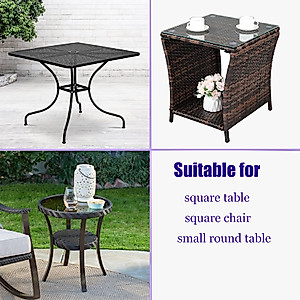 J&C Patio Furniture Cover, Outdoor Square Patio Furniture Set Covers Furniture Table Cover, Black Durable Waterproof Dust Proof Protection Covers for Garden Lawn Furniture Sets (35.5x35.in-420D)