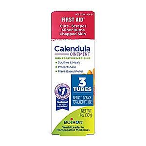 Boiron Calendula Ointment for Relief from Minor Burns, Cuts, Scrapes, and Insect Bites - 3 oz (3 Pack of 1 oz)