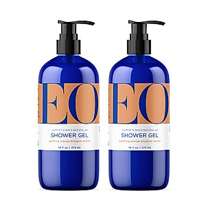 EO Shower Gel Body Wash, 16 Ounce (Pack of 2), Orange Blossom and Vanilla, Organic Plant-Based Skin Conditioning Cleanser with Pure Essentials Oils
