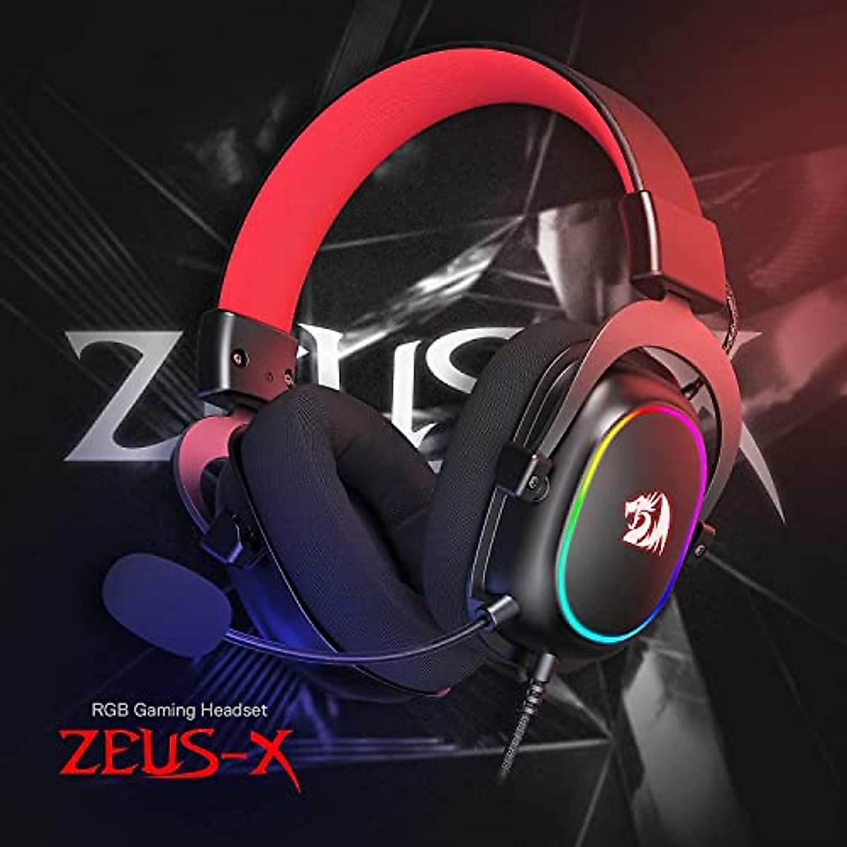 Redragon H510 Zeus-X RGB Wired Gaming Headset - 7.1 Surround Sound - 53MM Audio Drivers in Memory Foam Ear Pads w/Reliable Fabric Cover- Multi Platforms Headphone - USB Powered for PC/PS4/NS