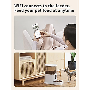 Automatic Cat Feeders with APP Control - 2.4G WiFi Food Dispenser, 6L Automatic Pet Feeder with Voice Recorder, Food Treat Dispenser for Cat & Dog