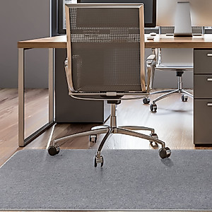 CELION Edging Office Chair Mat for Hardwood & Tile Floor, 55"x35" Computer Gaming Rolling Chair Mat, Under Desk Low-Pile Rug, Large Anti-Slip Floor Protector for Home Office (Light Grey, 55" x 35")